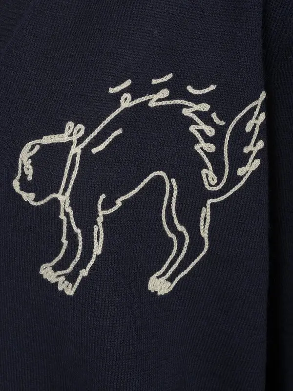 MAISON MARGIELA Embroidered V-neck Cardigan