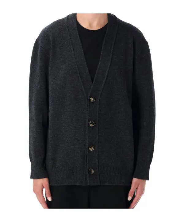 Bottega Veneta Long Sleeve Button Fly Cardigan - Black