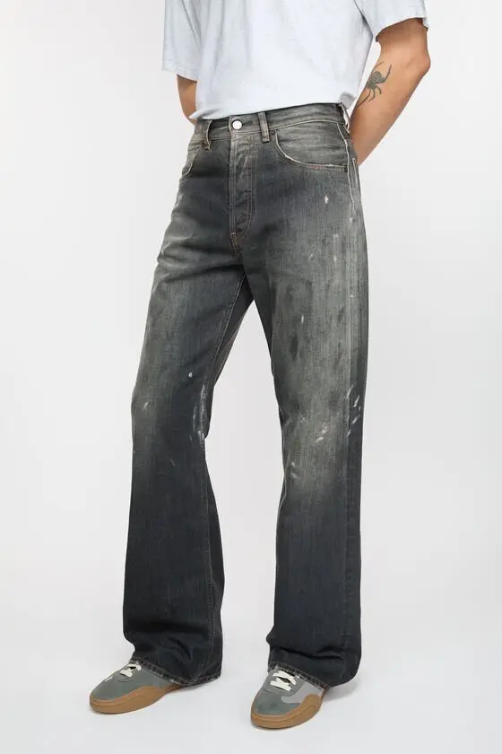 Acne Studios Loose-fit Distressed Wide-leg Jeans