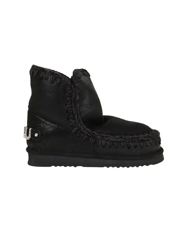 Mou Eskimo 18 Stitched Trim Ankle Boots - Black