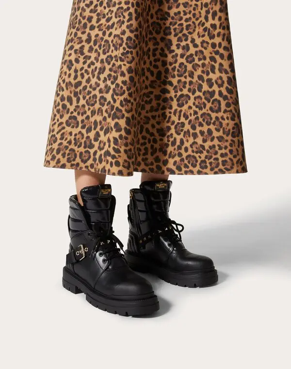 Valentino Garavani Waterproof Rockstud Combat Boots