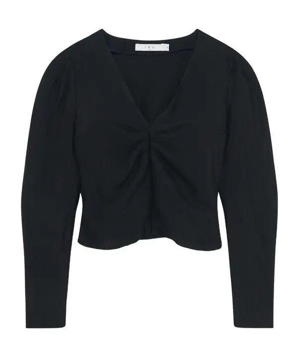 IRO PARIS Striped V-neck Blouse With Bubble Sleeves