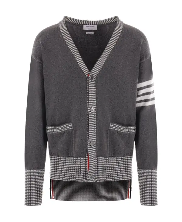 Thom Browne 4-bar Striped Knit Cardigan