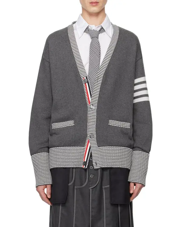 Thom Browne 4-bar Striped Knit Cardigan