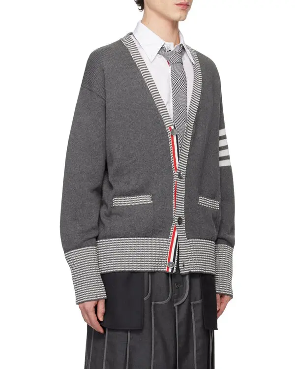 Thom Browne 4-bar Striped Knit Cardigan