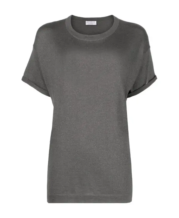 Brunello Cucinelli Round-neck Short-sleeve T-shirt - Black