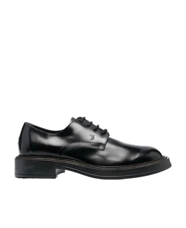 TOD'S Lace-up Almond Toe Oxfords - Black