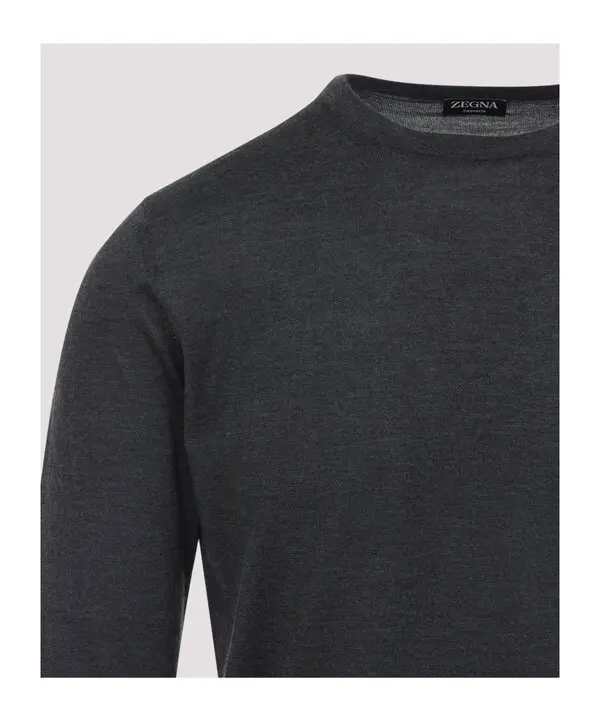 Zegna Cashmere Crewneck Sweater - Black