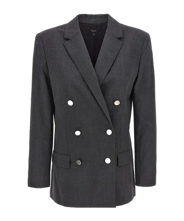Theory Double Breasted Blazer - Black
