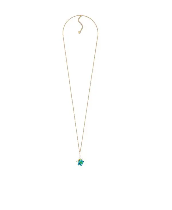 Dior Toile De Jouy Voyage Long Necklace With Pearl And Tiger Pendant - Yellow
