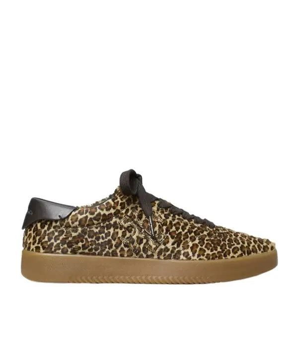 Tory Burch Leopard Print Calf Hair Lace-up Sneakers - Color Leopard Print Multi-color/leopard Print Multi-color