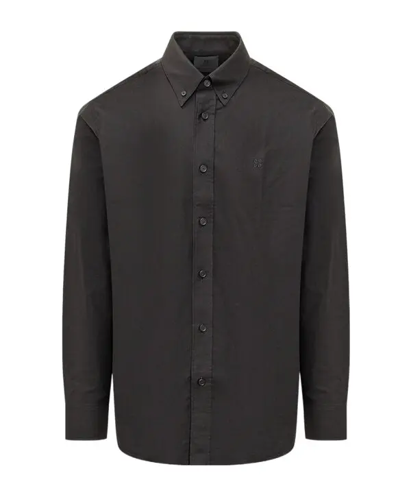 Givenchy 4g Embroidered Long-sleeved Shirt - Black