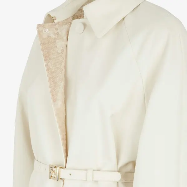 Fendi Single-breasted Sequined Overcoat - White