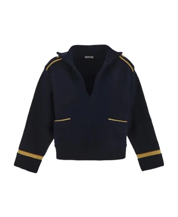 Celine Wool Military Vareuse With Braided Trim - Blue