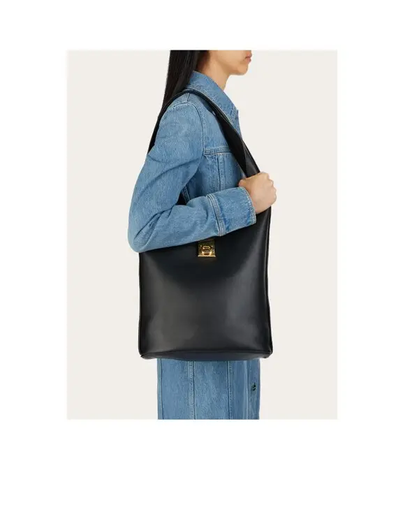 FERRAGAMO Gancini Buckle Large Shoulder Bag