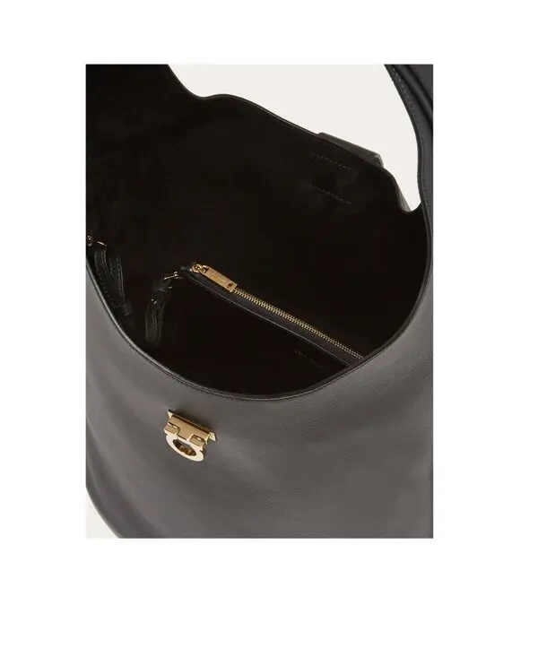 FERRAGAMO Gancini Buckle Large Shoulder Bag