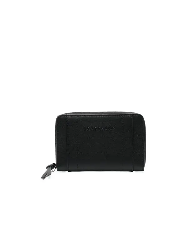 Longchamp Debossed-logo Leather Wallet - Black