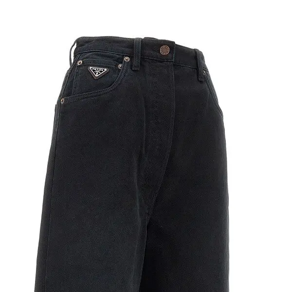 Prada Logo-patch Wide-leg Jeans