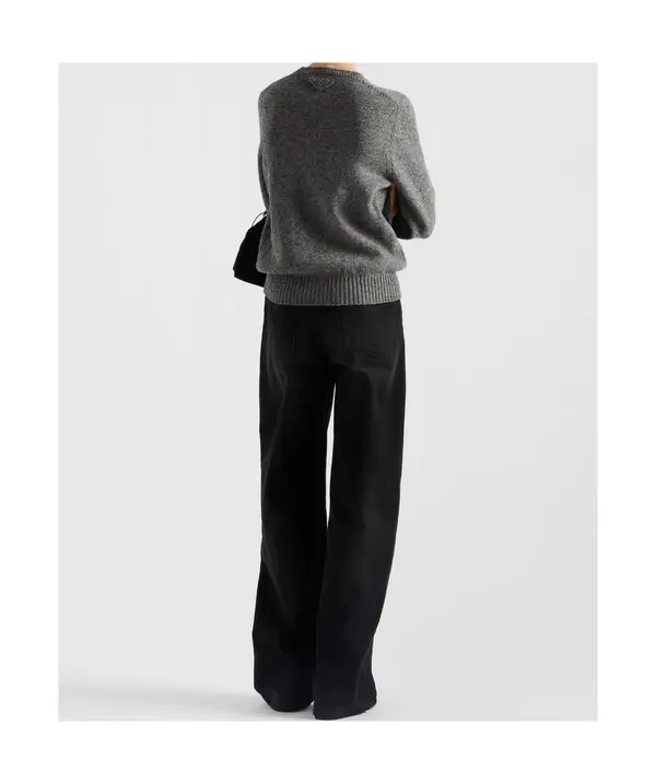 Prada Logo-patch Wide-leg Jeans