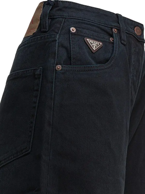 Prada Logo-patch Wide-leg Jeans