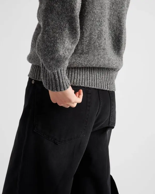 Prada Logo-patch Wide-leg Jeans