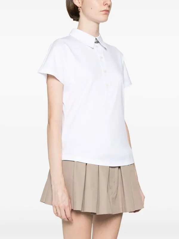 Herno Cotton Polo Top With Short Sleeves - White