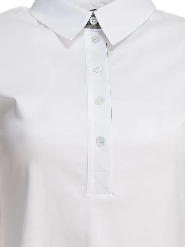 Herno Cotton Polo Top With Short Sleeves - White
