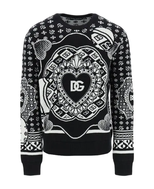 Dolce & Gabbana Logo Intarsia Knit Jumper
