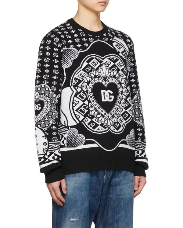 Dolce & Gabbana Logo Intarsia Knit Jumper
