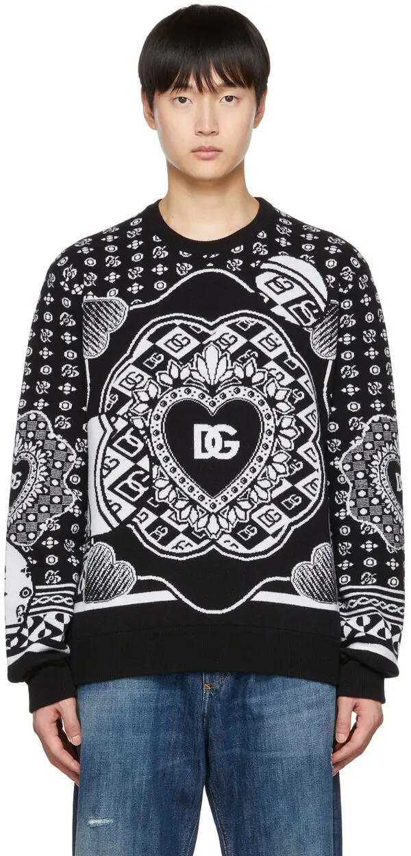 Dolce & Gabbana Logo Intarsia Knit Jumper