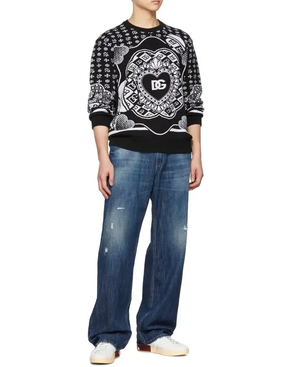 Dolce & Gabbana Logo Intarsia Knit Jumper