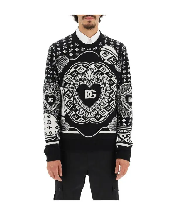Dolce & Gabbana Logo Intarsia Knit Jumper