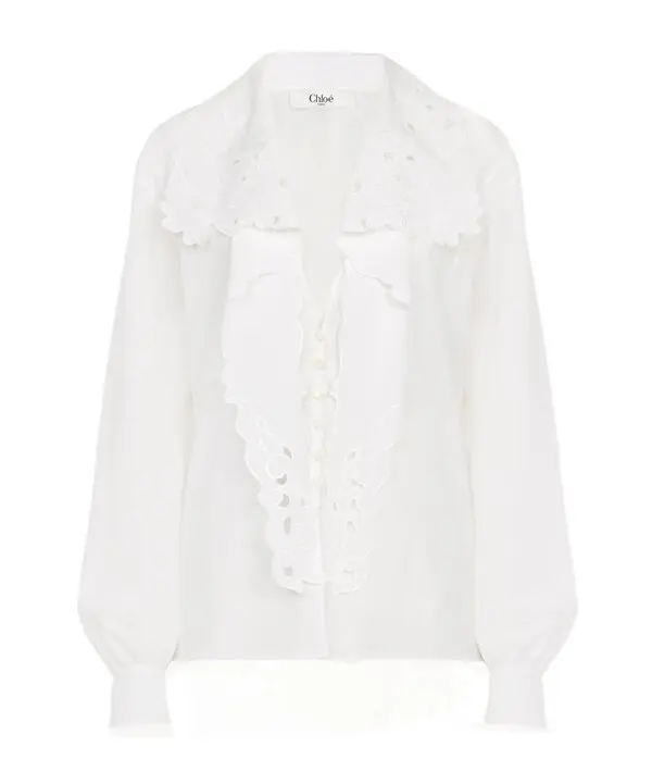Chloé Embroidered V-neck Shirt