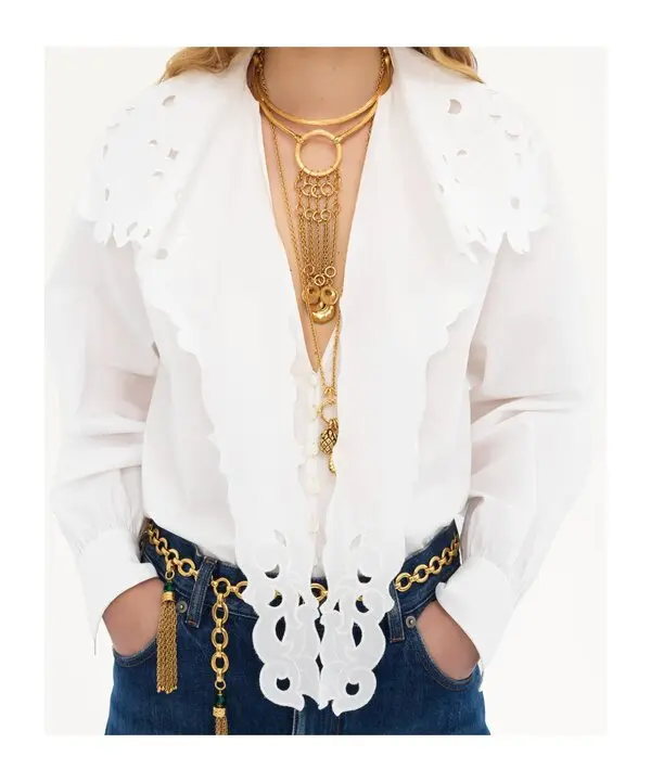 Chloé Embroidered V-neck Shirt