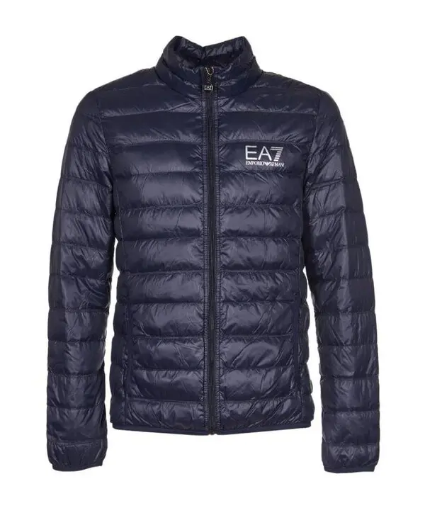 EA7 Quilted Zip-up Puffer Jacket - Black