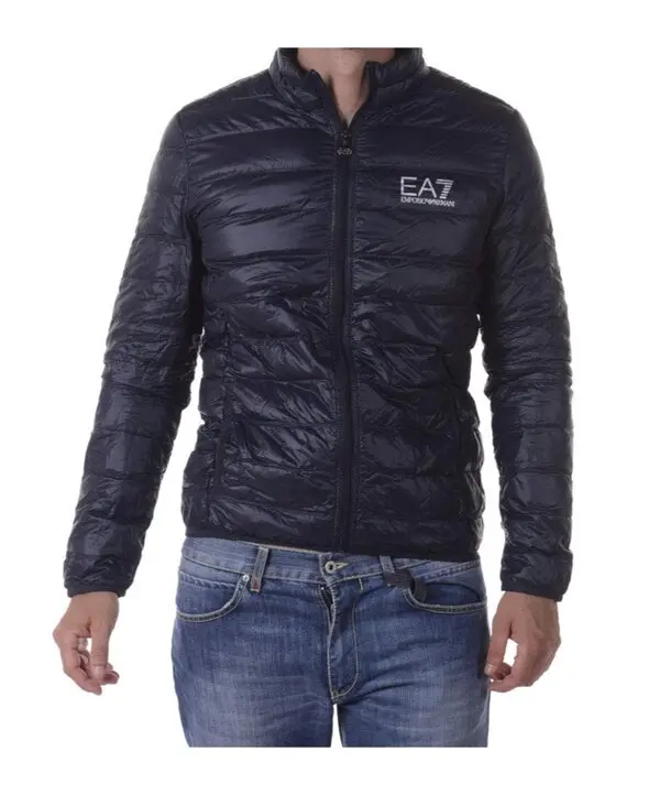 EA7 Quilted Zip-up Puffer Jacket - Black
