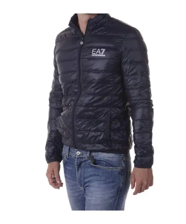 EA7 Quilted Zip-up Puffer Jacket - Black