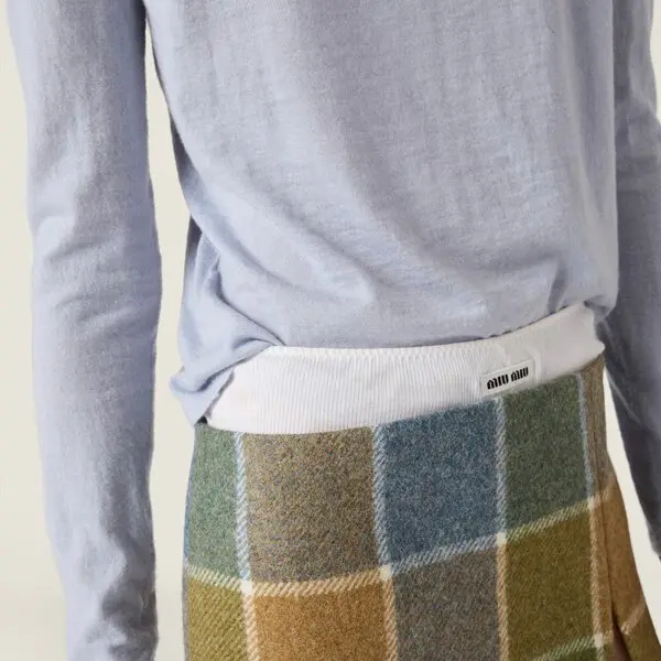 Miu Miu Cashmere Henley Sweater - Sky-blue