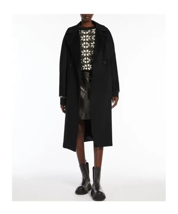Max Mara Belted Waist Coat - Black