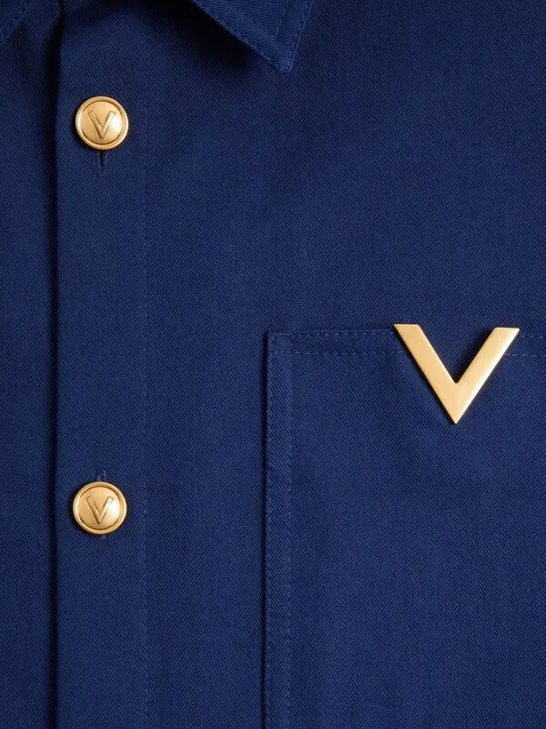 Valentino Garavani Logo Plaque Button-up Shirt Jacket