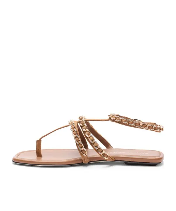 STUART WEITZMAN Soluxe Crystal Embellished Chain Sandals - Pink