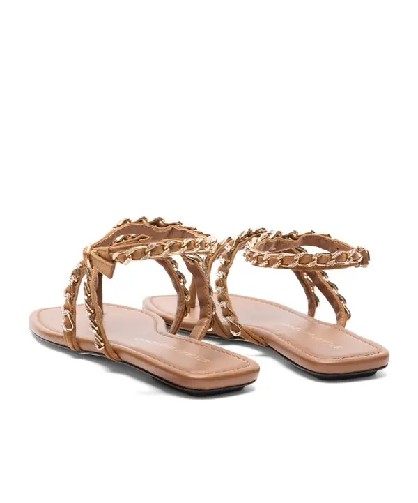 STUART WEITZMAN Soluxe Crystal Embellished Chain Sandals - Pink