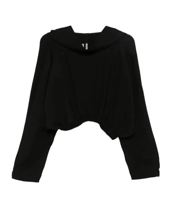 Rick Owens Long Sleeve Cropped Hoodie - Black
