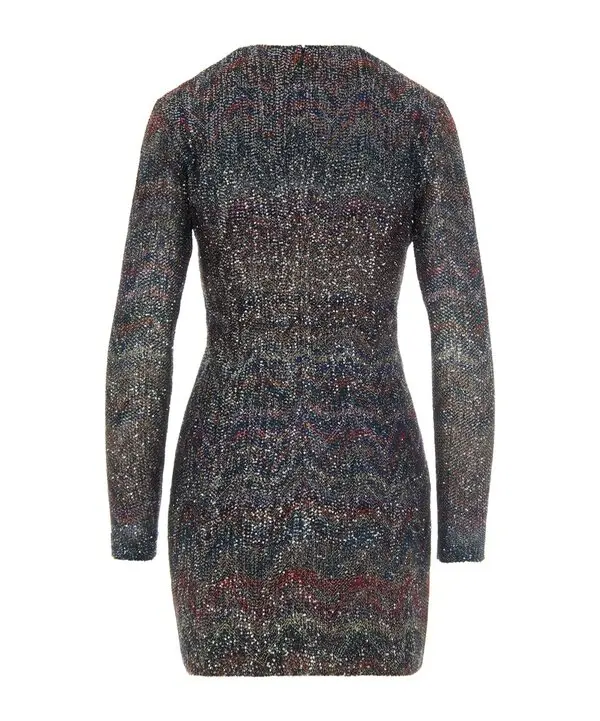 Missoni Zigzag-knit Sequined Mini Dress