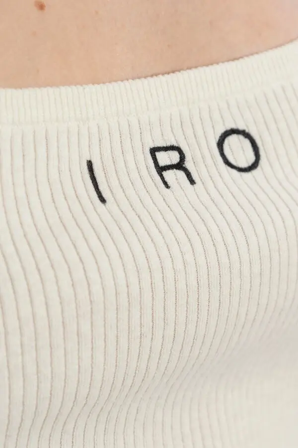 IRO PARIS Sleeveless Square Neck Ribbed Top With Monogram Detail