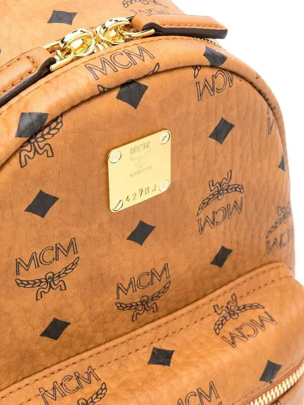 Mcm Visetos Leather Backpack - Brown