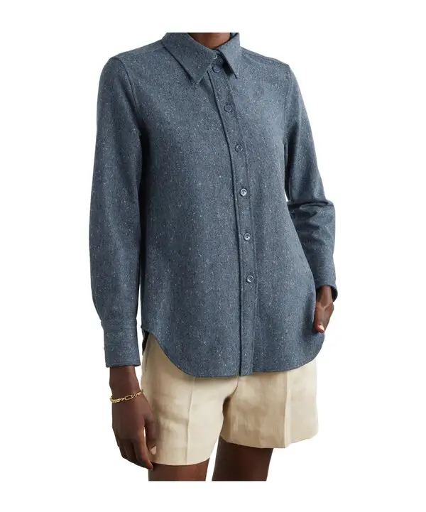 Chloé Long-sleeved Wool Tweed Shirt