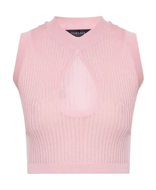 Versace Cut-out Ribbed Crop Top - No