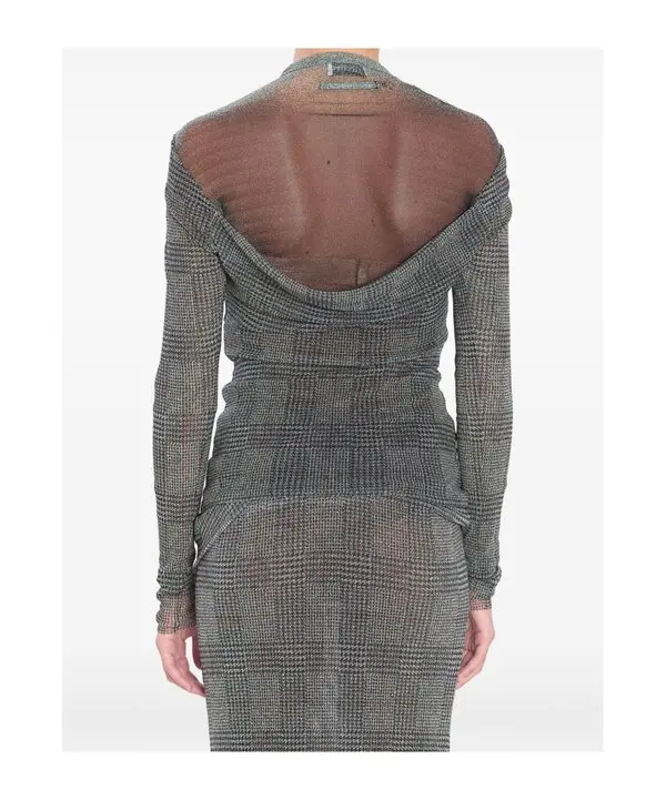 JEAN PAUL GAULTIER Long Sleeve Crew Neck Mesh Top