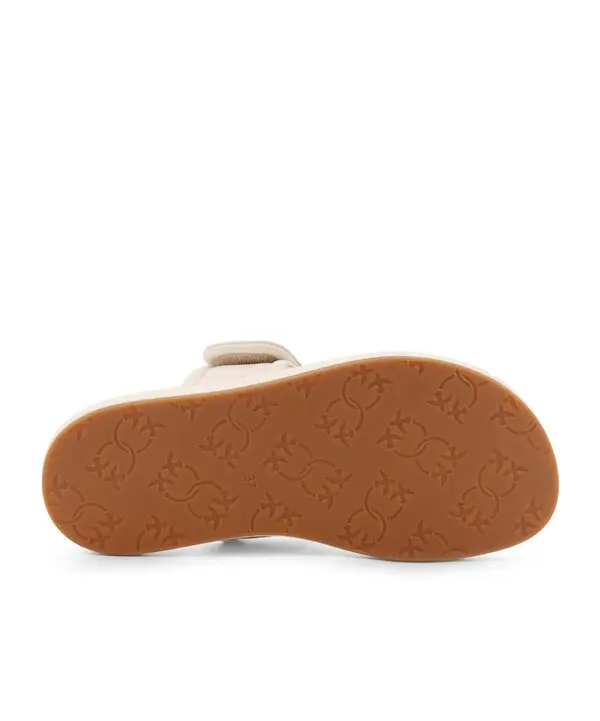 Pinko Studded Logo Detail Sandals - Nude